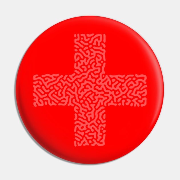 Red Cross Symbol in Abstract Fill Pattern Texture - Red Cross - Pin ...