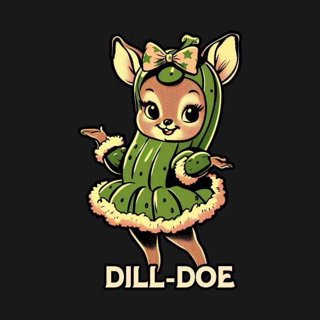 Vintage Illustration of Dill Doe Funny Deer - Doe - T-Shirt | TeePublic