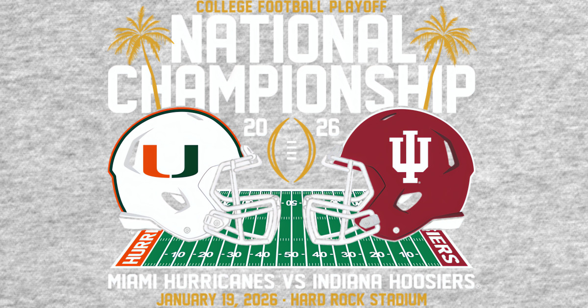 Miami vs Indiana CFP National Championship 2026 Helmets - Miami Vs ...