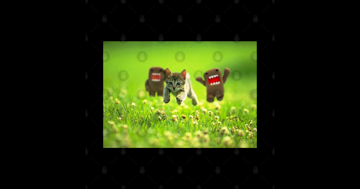 God kills a kitten - Domo Kun - Sticker | TeePublic