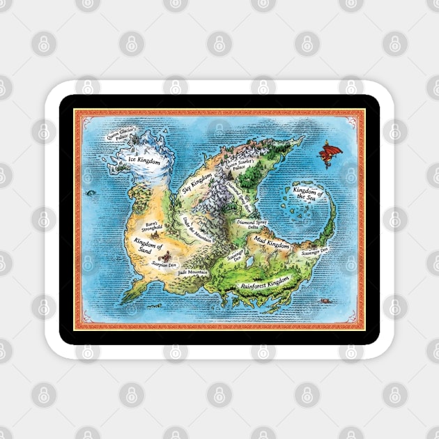 Dragon world map - Wof Map - Magnet | TeePublic