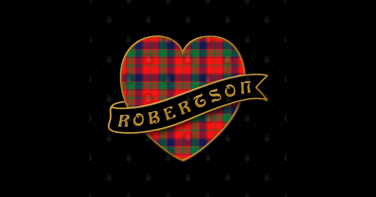 The ROBERTSON Family Tartan Heart & Ribbon Retro Family Insignia - The ...