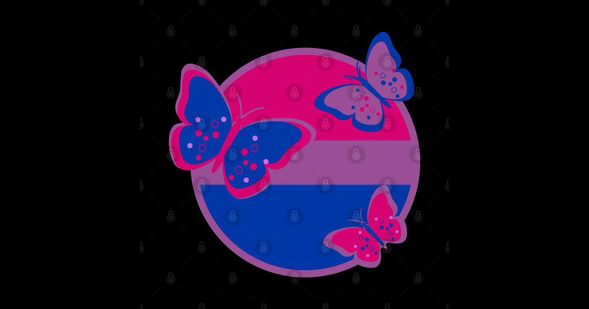 Bisexual LGBTQ Pride flag Butterflies, Flag Stripes in a sphere ...