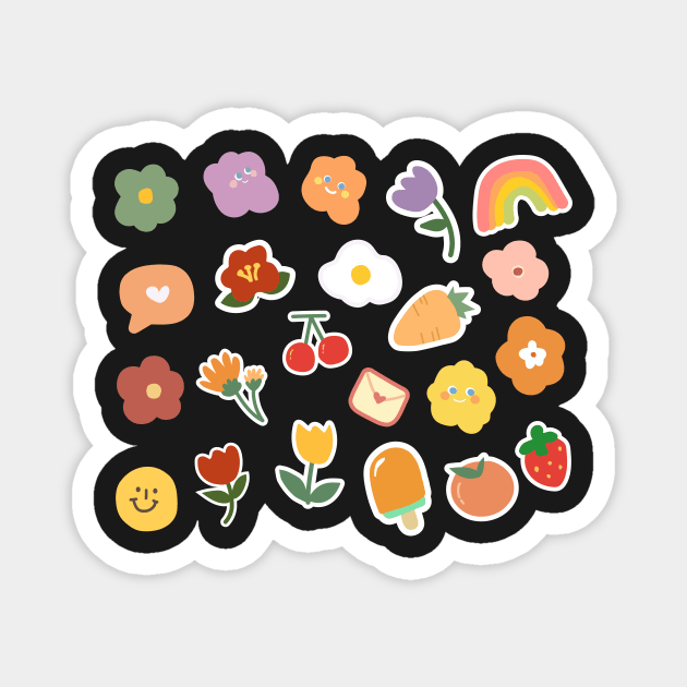 Korean Aesthetic Sticker Pack - Aesthetic - Magnet | TeePublic