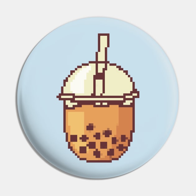 Bubble Tea Pixel Art - Bubble Tea - Pin | TeePublic