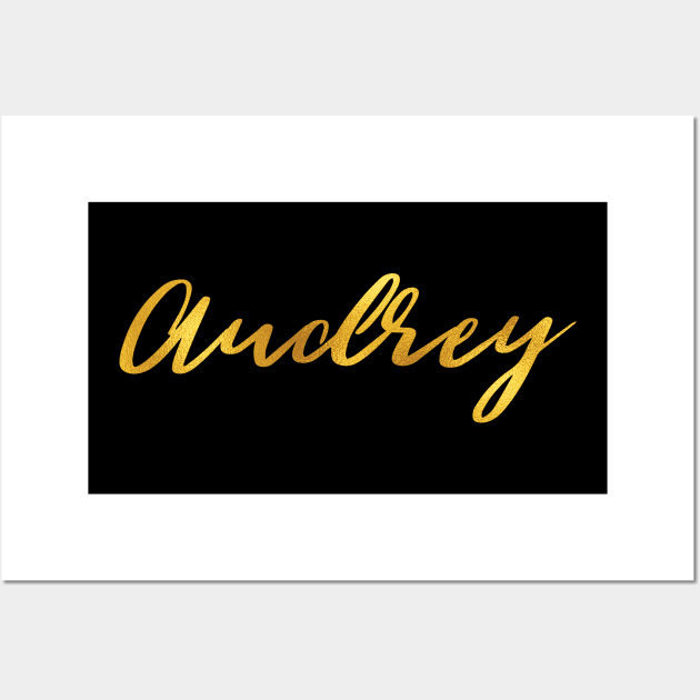 Audrey Name Hand Lettering in Faux Gold Letters - Audrey - Posters and ...