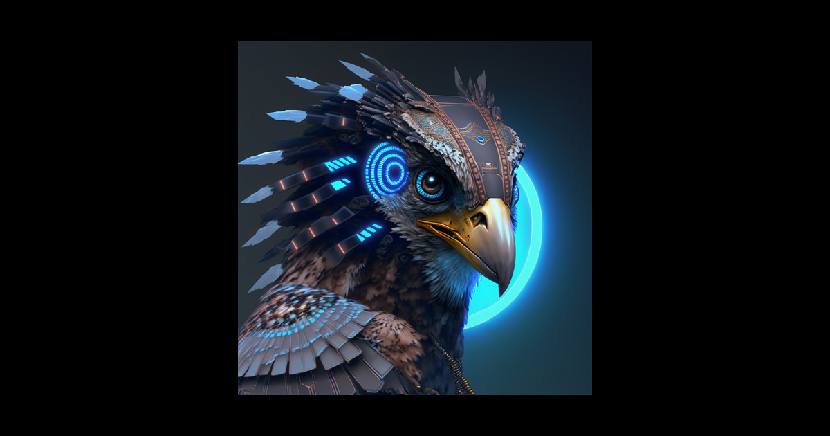 Tetra The Cyberpunk Hawk - Hawk - Sticker | TeePublic