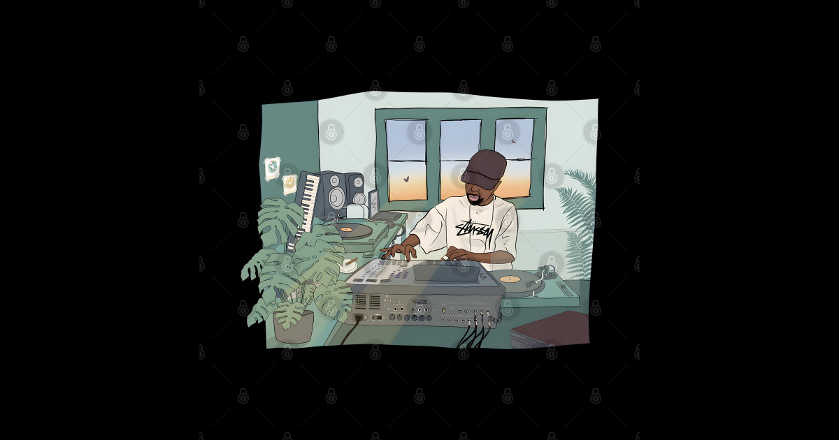 J Dilla in Home - J Dilla - Sticker | TeePublic