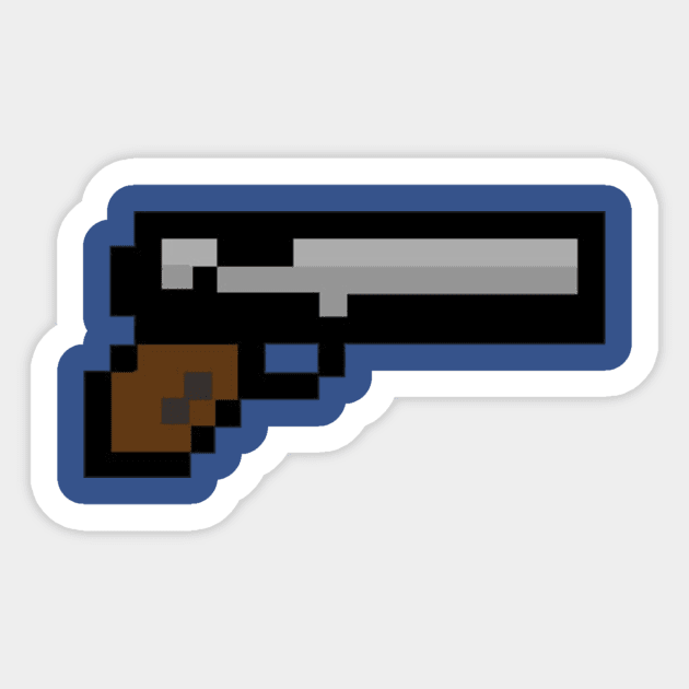 Gun 8-BIt - Video Games - Sticker | TeePublic