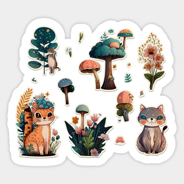 Cute nature sticker pack - Nature - Sticker | TeePublic