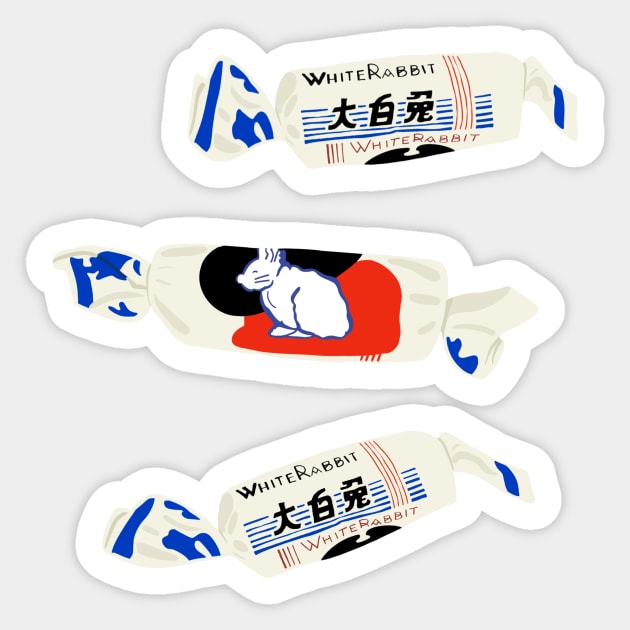 White Rabbit Candies - Candy - Sticker | TeePublic