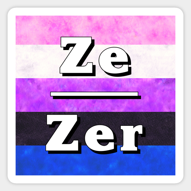 Ze-Zir Pronouns: Genderfluid - Genderfluid Pride - Sticker | TeePublic