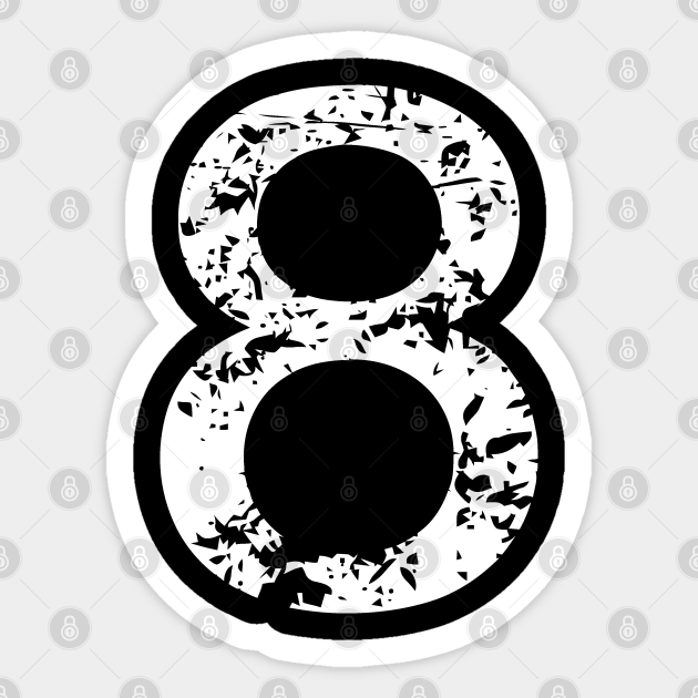 8 - Number 8 - Sticker | TeePublic