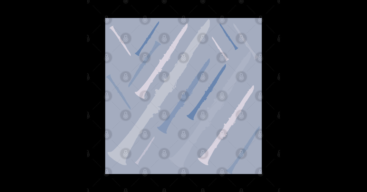 Blue Clarinet Pattern - Clarinet - Sticker | TeePublic