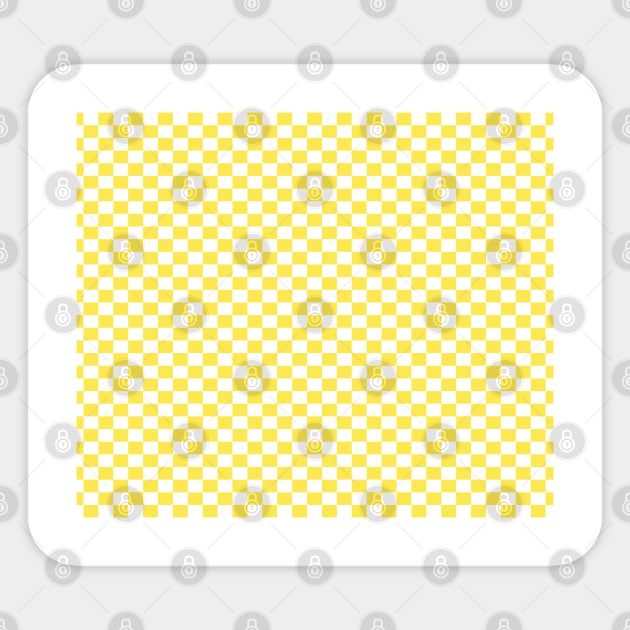 Checkered Yellow And White - Checkered - Sticker | TeePublic