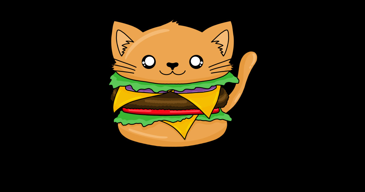 Purrger Kawaii Cat Burger | Cheeseburger Hamburger - Cat Burger ...