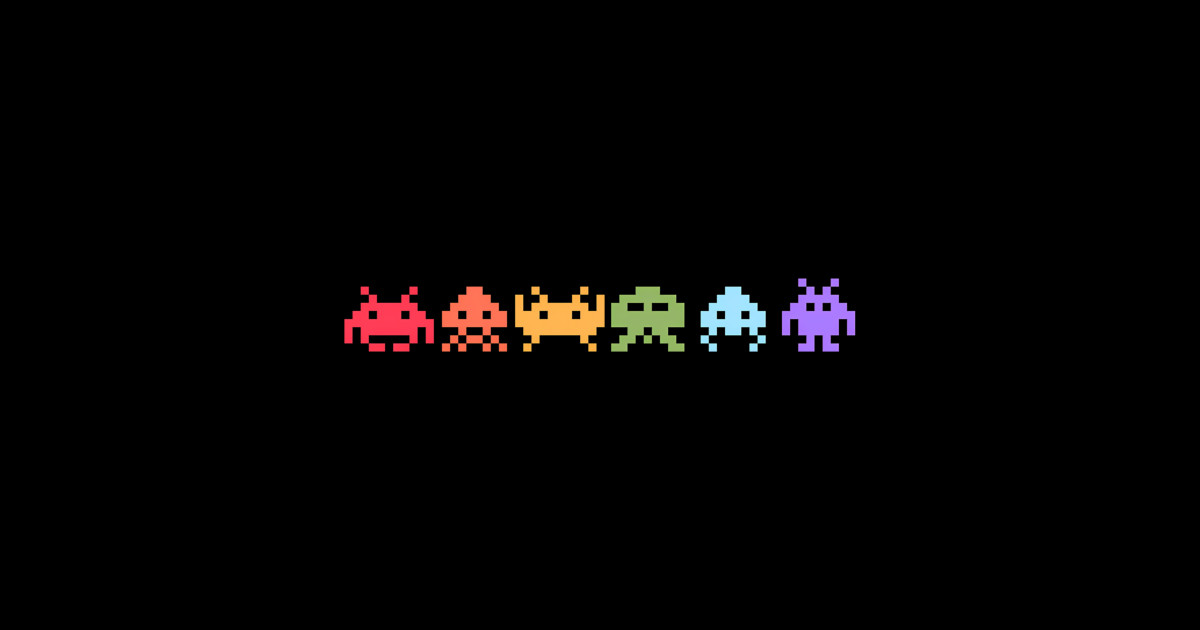 Space Invaders Pixel Art Rainbow Aliens - Space Invaders Pixel Art ...