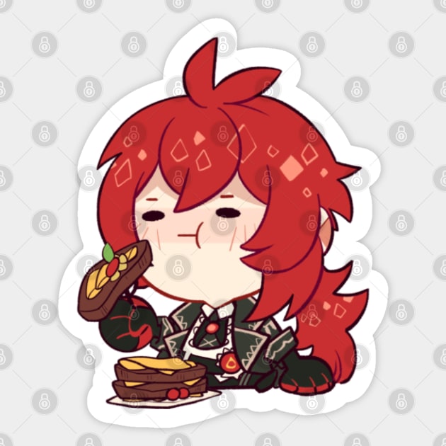 Genshin Impact Diluc - Genshin Impact - Sticker | TeePublic