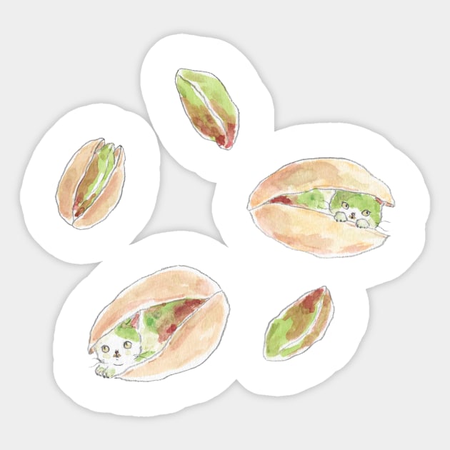 Pistachio Cats - Cat - Sticker | TeePublic