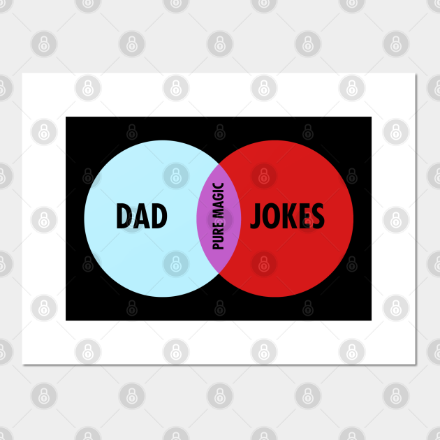 Dad Jokes Venn Diagram Funny Father's Day - Dad Joke - Posters and Art ...