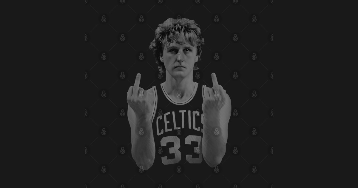 larry bird MIddle finger white 90s - Larry Bird - T-Shirt | TeePublic