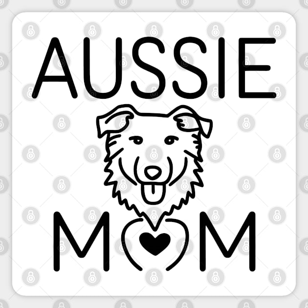 Aussie Mom Line Art - Australian Shepherd - Sticker | TeePublic