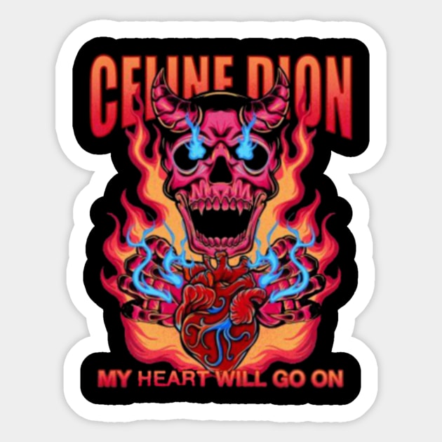 Red Fire Head - Celine Dion - Sticker | TeePublic