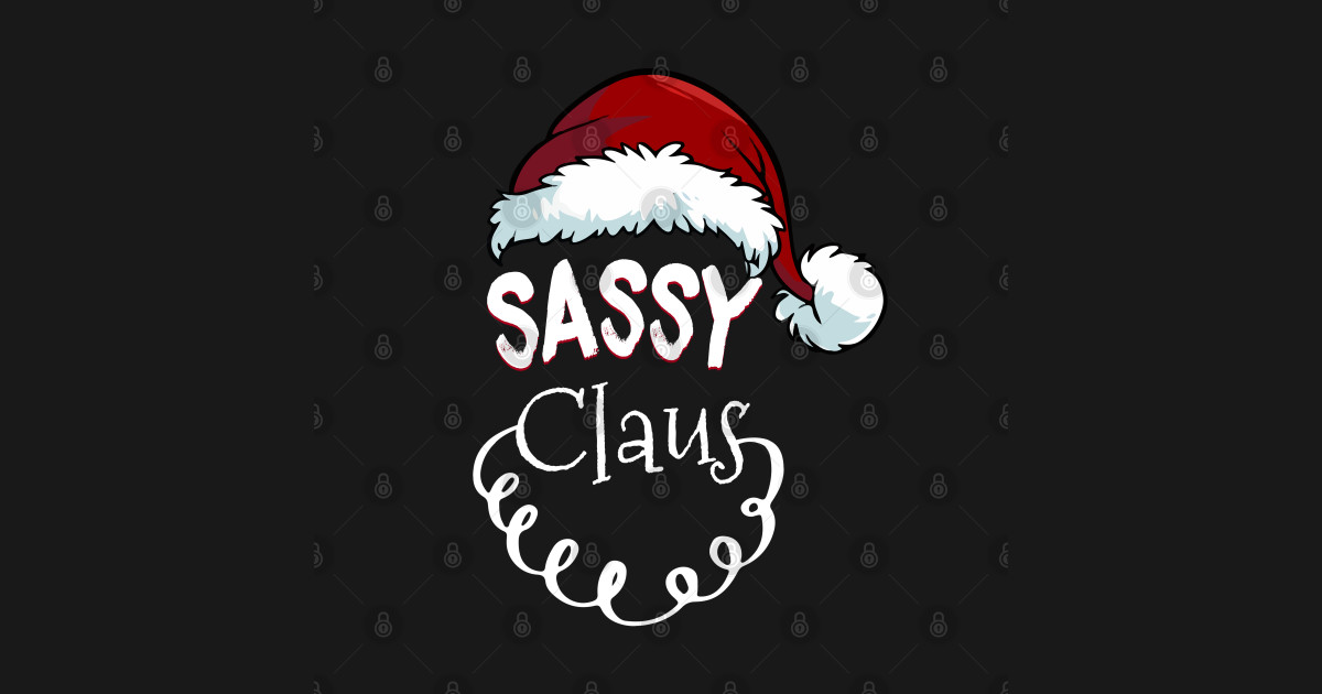 Cute Santa Claus Xmas Sassy Claus Retro Merry Christmas And Happy New ...