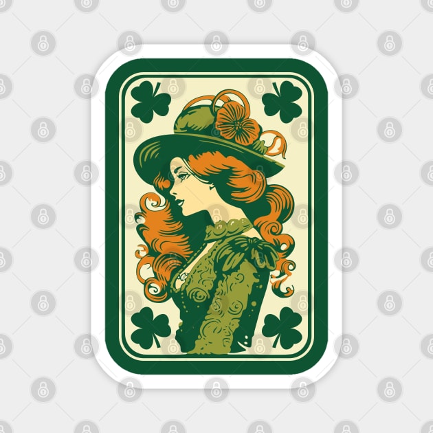 Female Leprechaun Shamrock Card St Paddys Day Festival Women - St ...