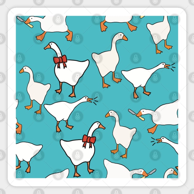 Silly Goose Pattern - Goose - Sticker | TeePublic
