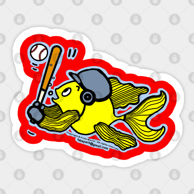 Baseball Fish - Baseball Fish - Sticker | TeePublic