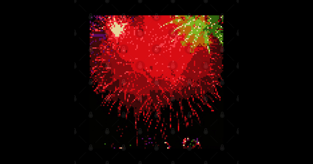 Pixel Firework No.40 - Fireworks - Sticker | TeePublic