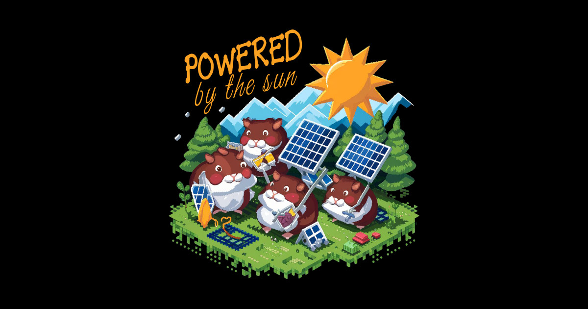 Powered by the sun - Cute Animals - Sticker | TeePublic