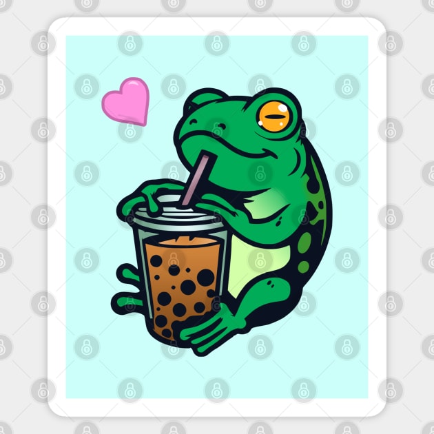 Boba Tea Frog - Boba - Sticker | TeePublic