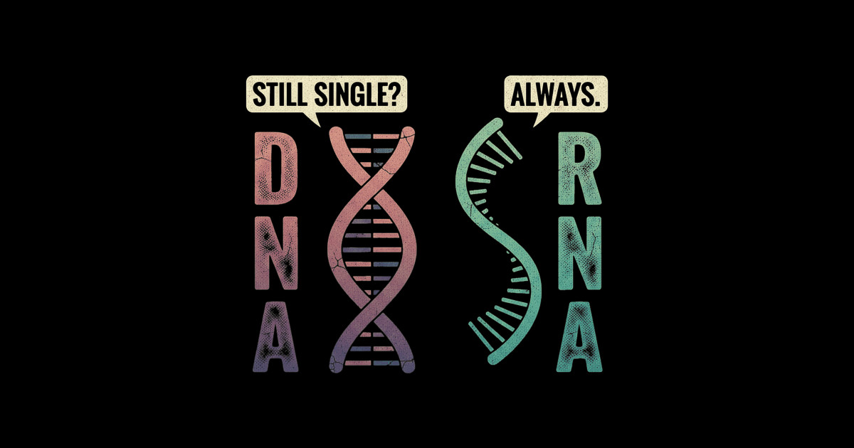 DNA RNA Single Strand Genetics Science Biochemistry Humor Slogan - Dna ...