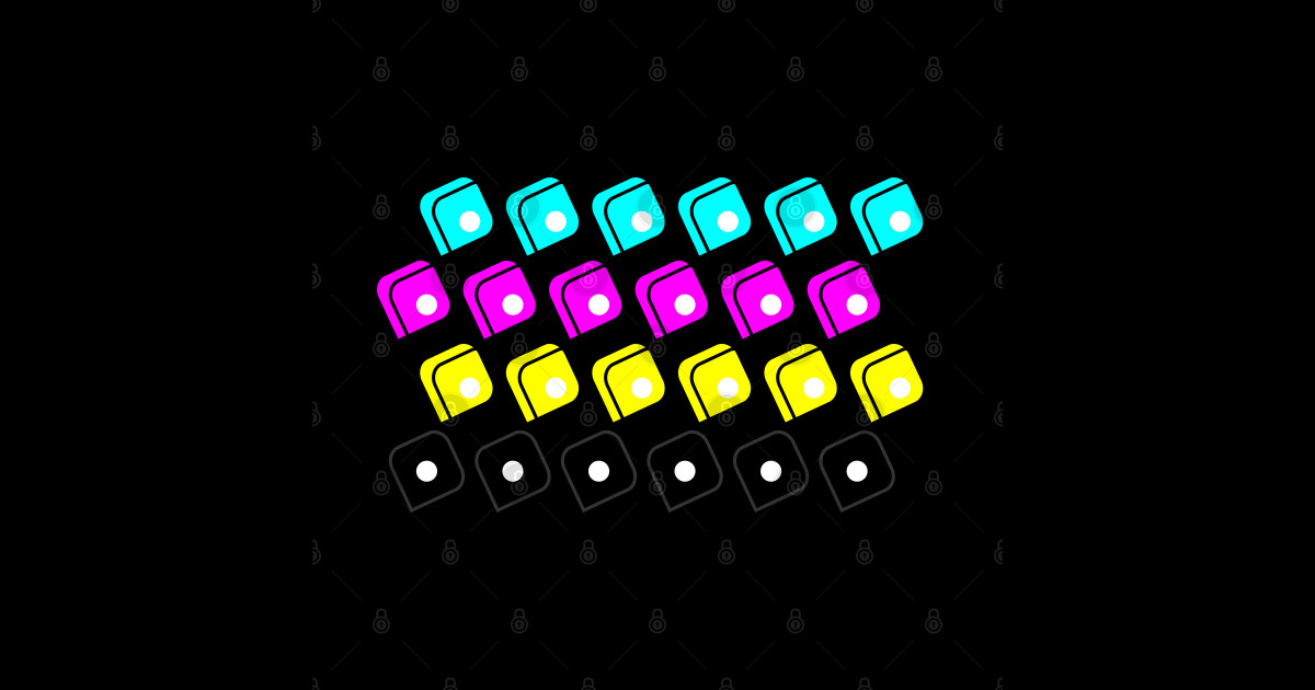 CMYK Block Colour Pattern - Cmyk - Sticker | TeePublic