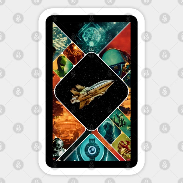 Retro sci fi rocket ship - Retro Rocket - Sticker | TeePublic