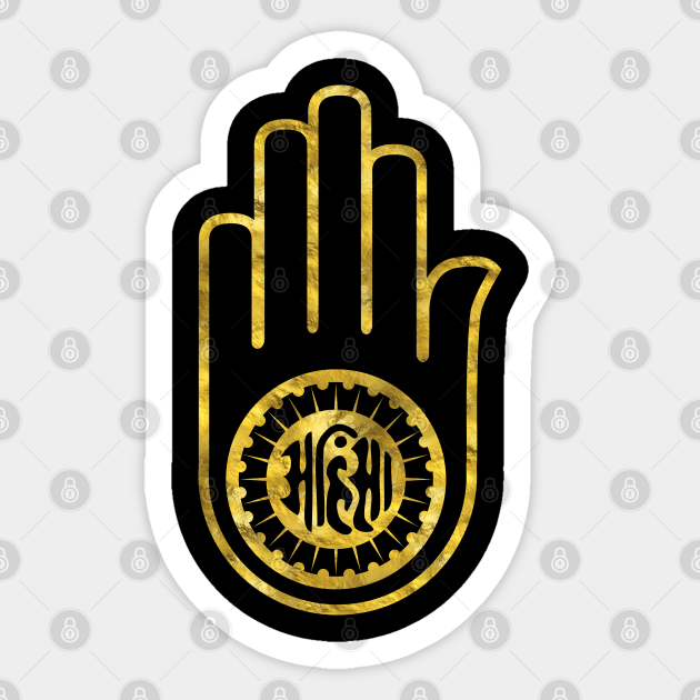 Jain Hand -symbol of Jainism - Jain Hand - Sticker | TeePublic