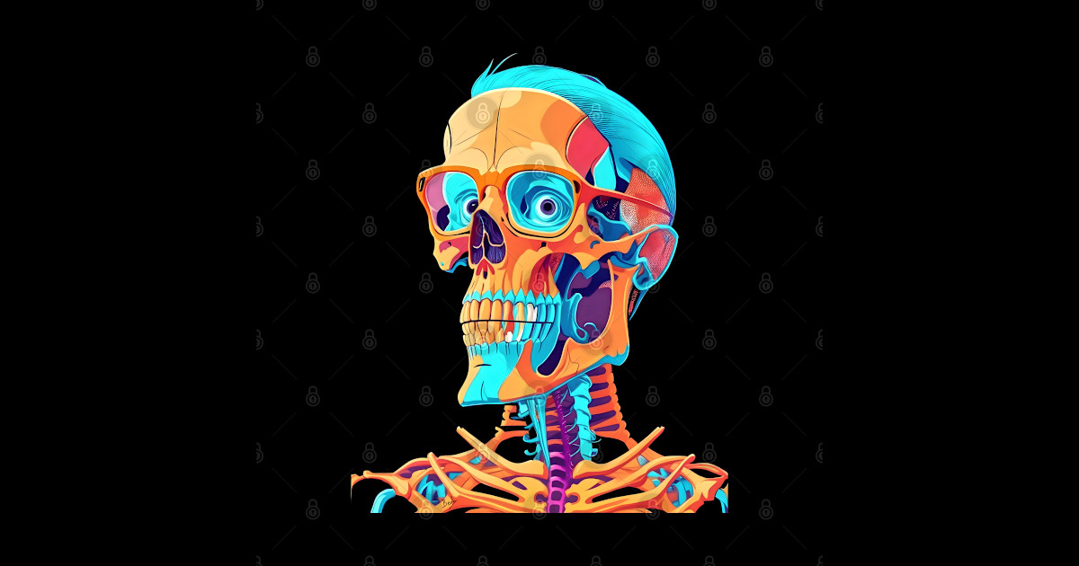 The Nerd Skull Head 2 - Nerds - Sticker | TeePublic