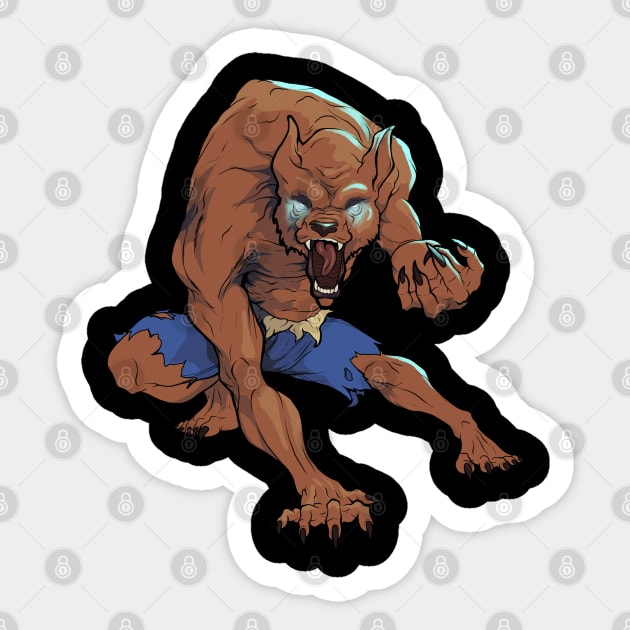Werewolf by moonlight. - Werewolf - Sticker | TeePublic
