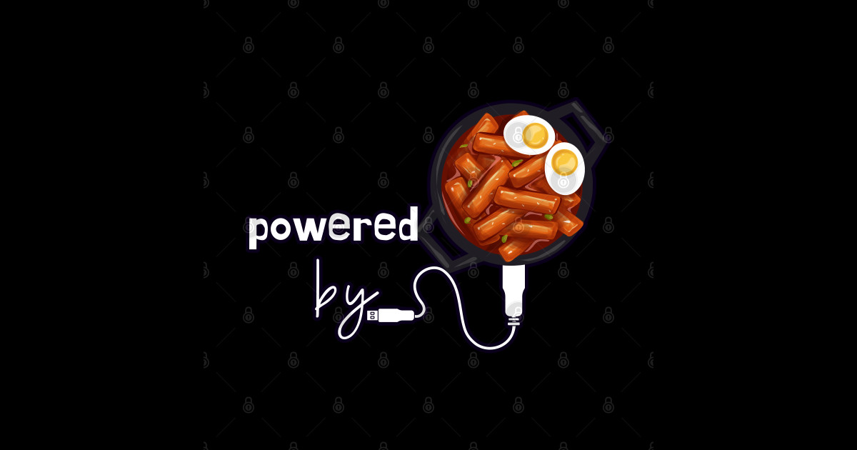 Powered by Tteokbokki - Powered By Tteokbokki - Sticker | TeePublic