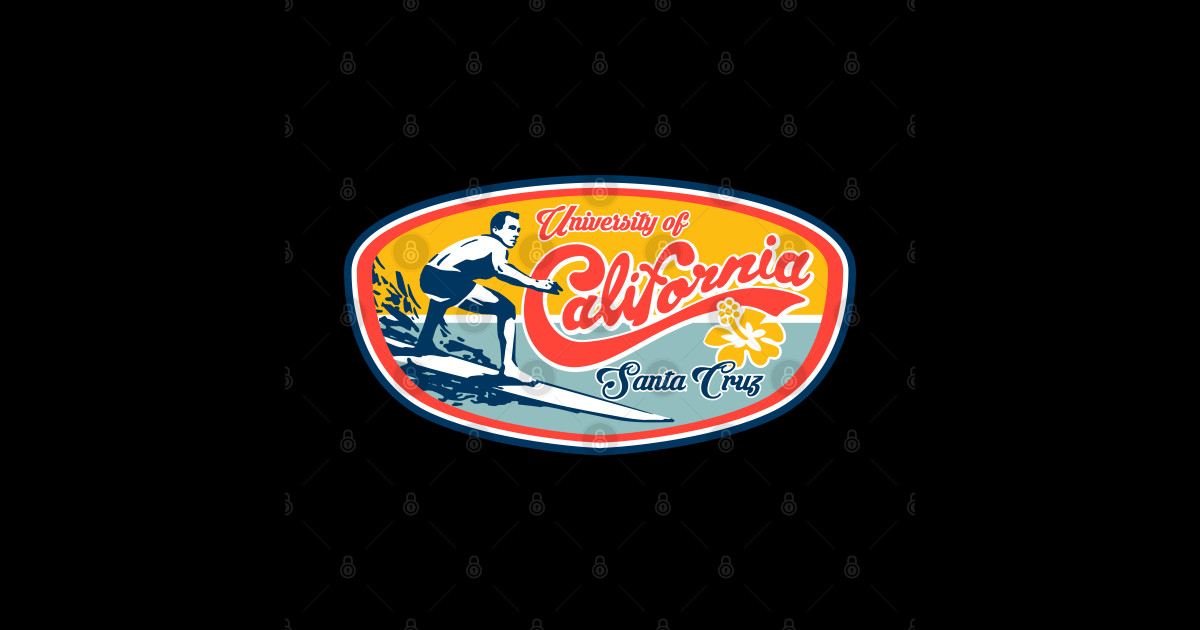 UC Santa Cruz UCSC Classic Surfer Design - College - Sticker | TeePublic