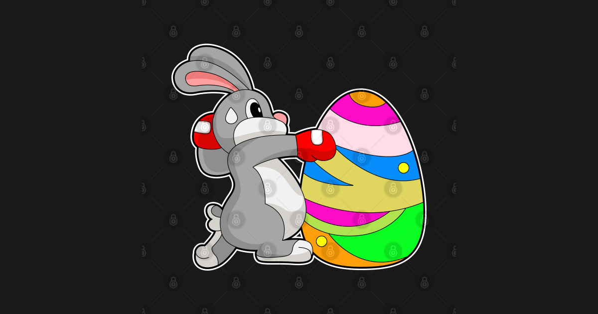 Rabbit Easter Easter egg Boxing - Easter - T-Shirt | TeePublic