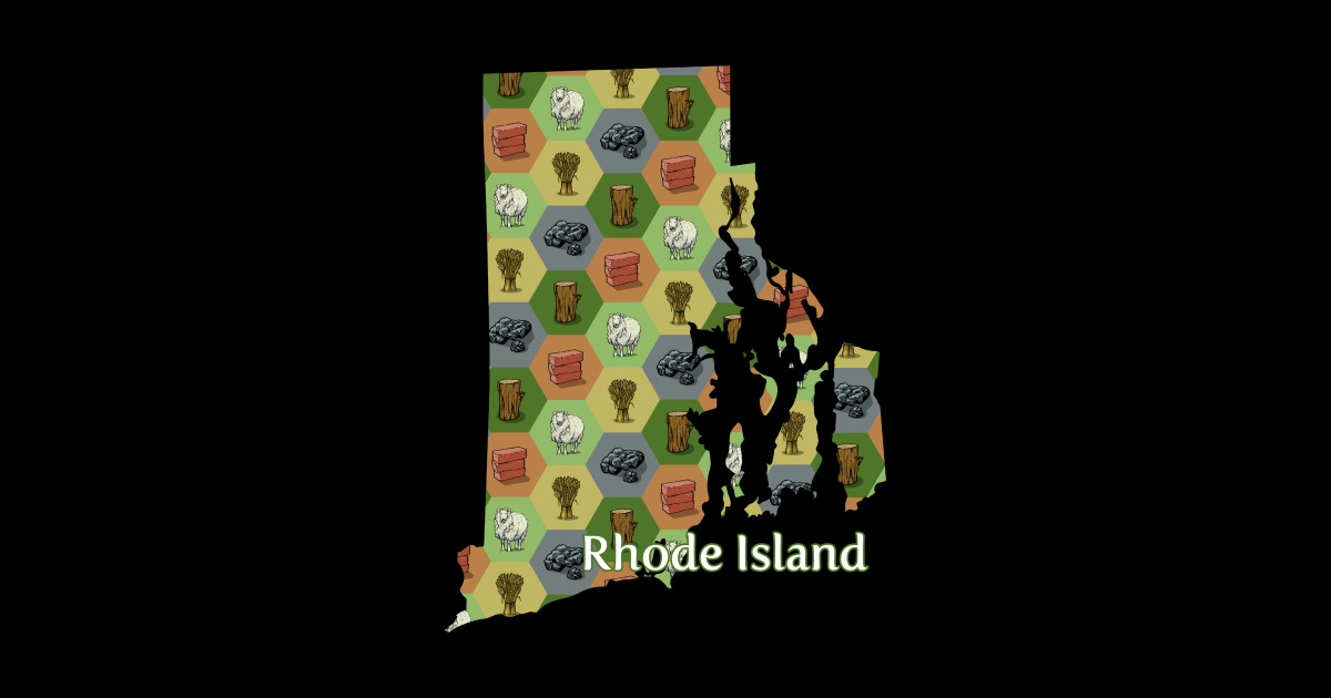 Rhode Island State Map Board Games - Board Games - Sticker | TeePublic