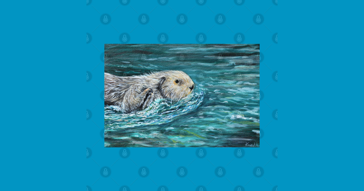 Ooh Goody Lunch Time Sea Otter Painting - Sea Otter - T-Shirt | TeePublic