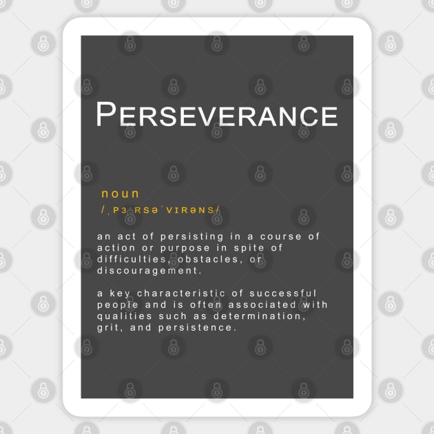 Motivational Word: Perseverance - Text Art - Sticker | TeePublic