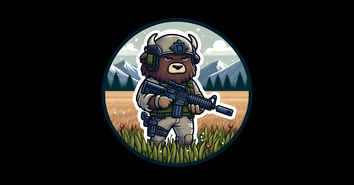 Tactical Bison Buffalo - Buffalo - Sticker | TeePublic