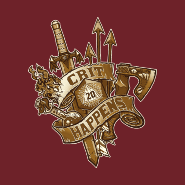 Crit Happens (20) [Gold] - D20 - T-Shirt | TeePublic