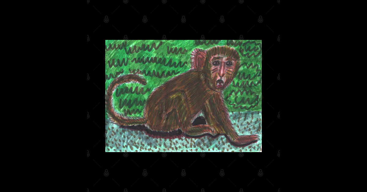 Indignant Monkey - Monkey - Sticker | TeePublic