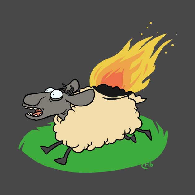 Flaming Sheep (White) - How To Train Your Dragon - T-Shirt | TeePublic